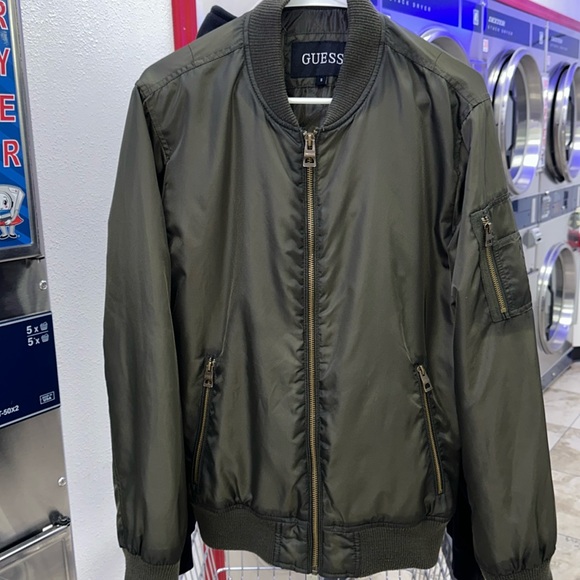 Guess | Jackets & Coats | Guess Mens Greenolive Bomber Jacket Perfect ...